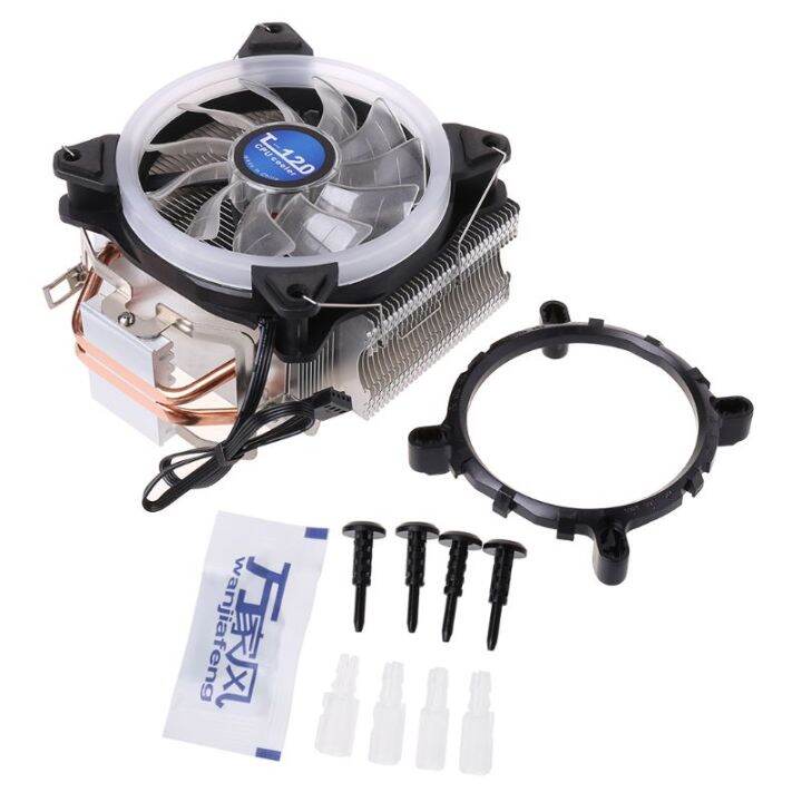 Cooling Fan CPU Cooler Computer Processor Lighting Radiator 2 Heat ...