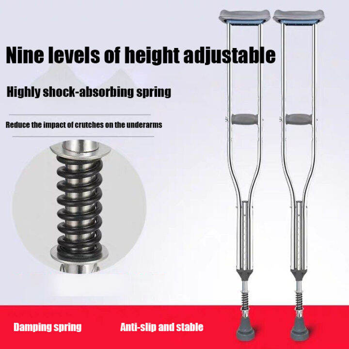 Adult Adjustable Crutches, Double Crutches with Underarm Pads and ...