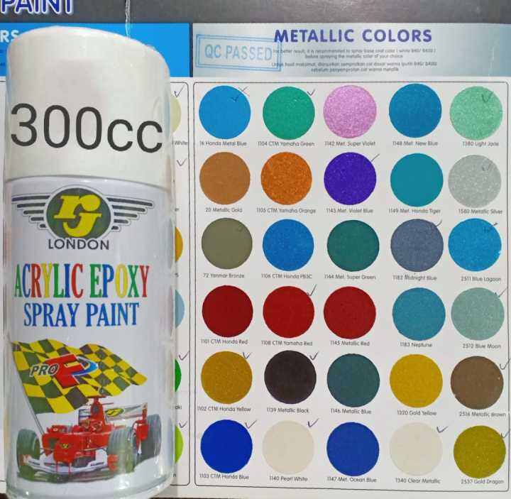 Pilox Cat Semprot Pilok RJ London Varian Warna Glossy Metalik dan Dof 300cc ( Hitam Putih Silver ...