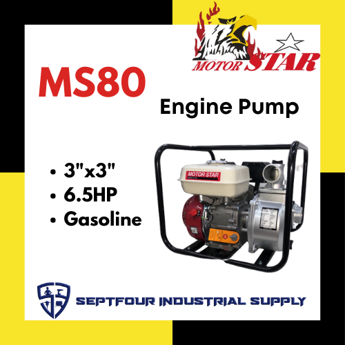 Motorstar 3"x3" 6.5Hp Agriculture Irrigation Gasoline Engine Pump MS80 ...