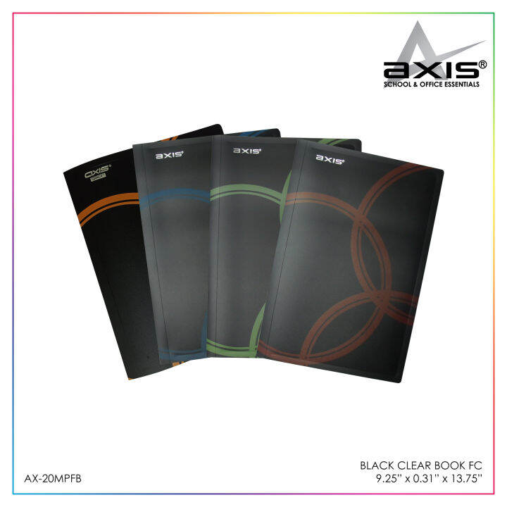 Clearbook Black Long FC Folder Display Book Non-Refillable 20 Pockets ...
