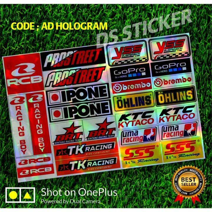 AD Sticker Pack Sponsor Racing Stiker Sponsor Variasi Motor Hologram ...