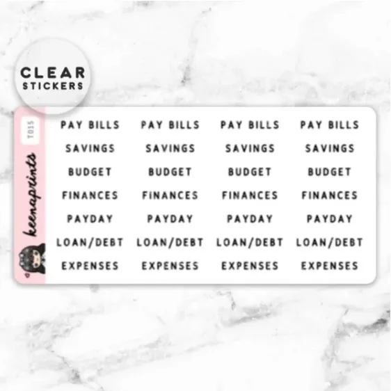 T015 | FINANCE LABEL CLEAR STICKERS | Lazada PH