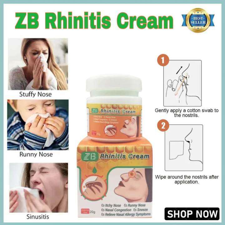 RHINITIS CREAM 20g for Itchy Nose, Runny Nose, Nasal Congestion, Sneeze ...
