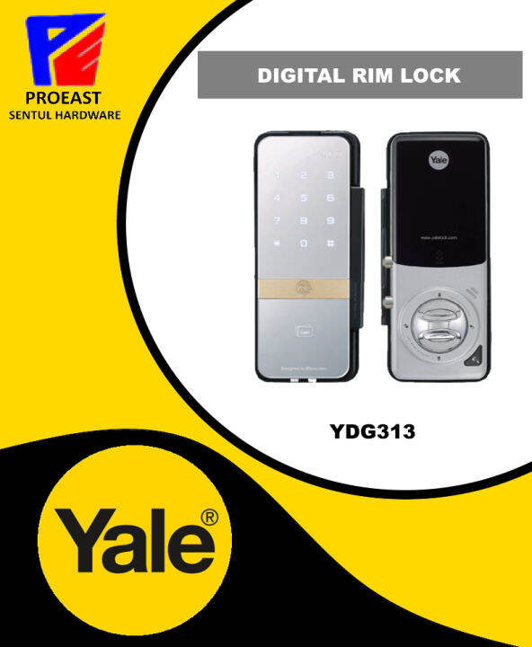 YALE YDG313 Digital Rim Lock For Glass Door(Commercial Glass Door)Add ...