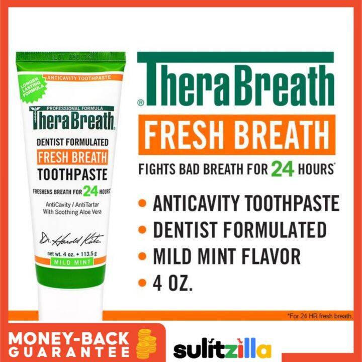 TheraBreath Fresh Breath Dentist Formulated 24-Hour Toothpaste, Mild ...