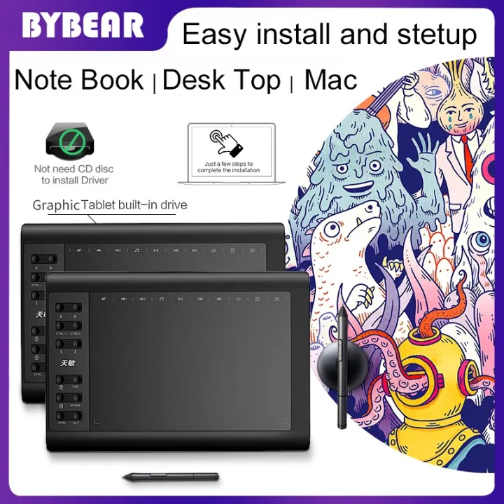 ⚘G10 Digital Tablet With Pen 8192 Levels Digital Pad Drawing Tablet ...