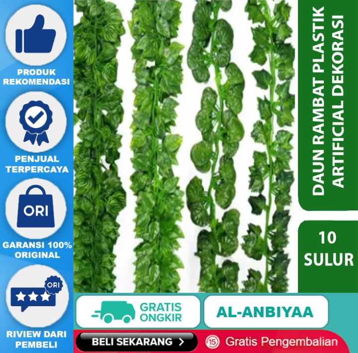 DAUN RAMBAT DAUN PALSU DAUN PLASTIK DAUN ARTIFICIAL DAUN SULUR | Lazada ...