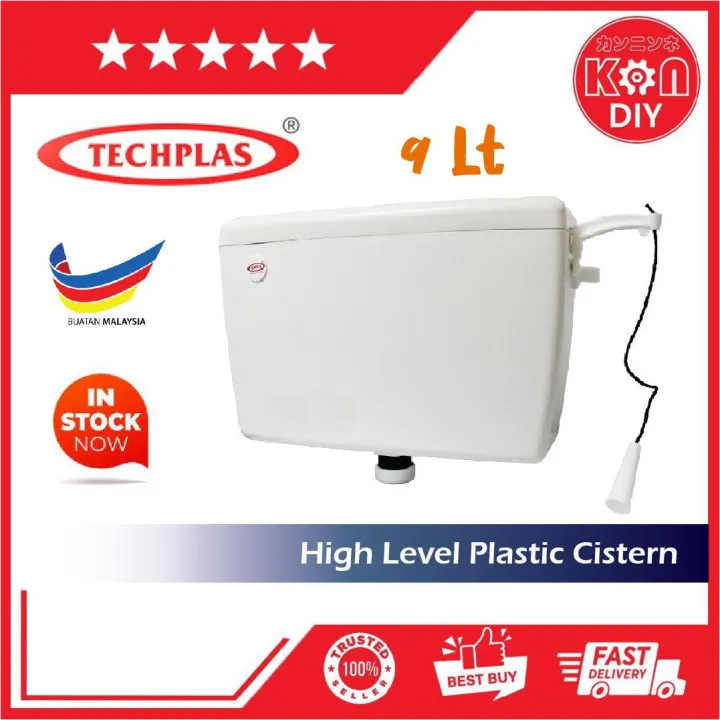 KNN-DIY TECHPLAS 9LITER Elegen Plastic Cistern High Level 1104-HL | Lazada