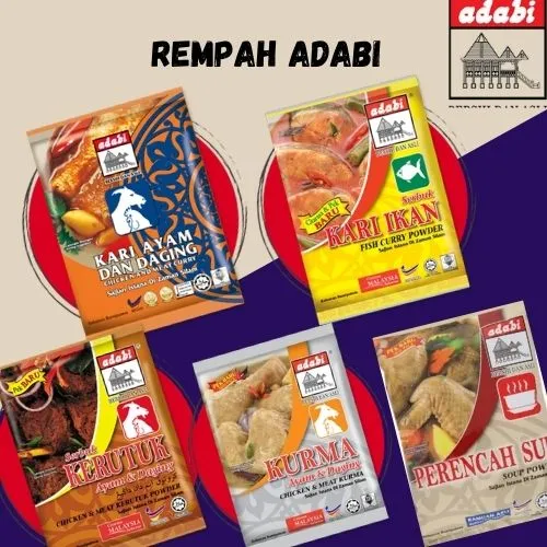 (REMPAH ADABI 250g) Rempah Kerutuk| Kari | Sup| Kurma | Kari Ikan | Lazada
