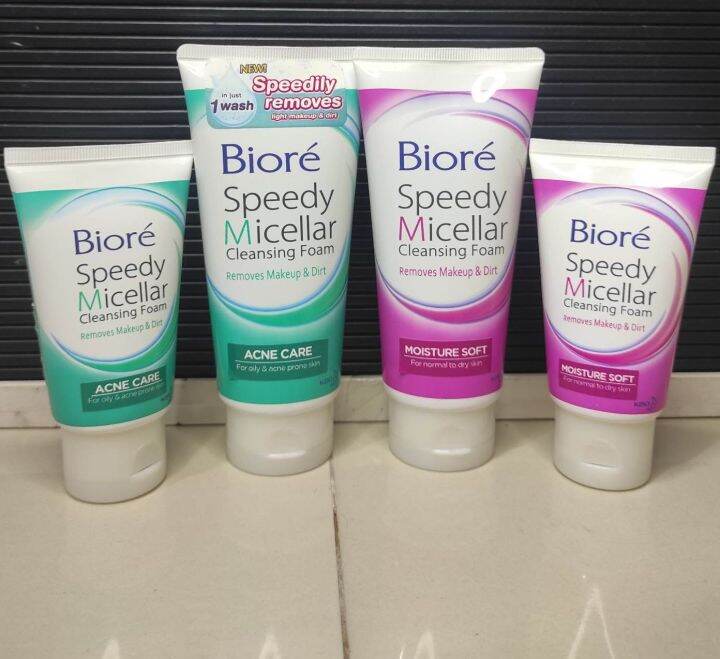 Biore Speedy Micellar Cleansing Foam in 2 Variant, Acne Care 90g/40g ...