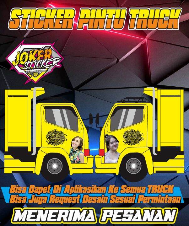 Sticker Printing Pintu Depan Truck Giga Canter Elf Ragasa Umplong Hino ...