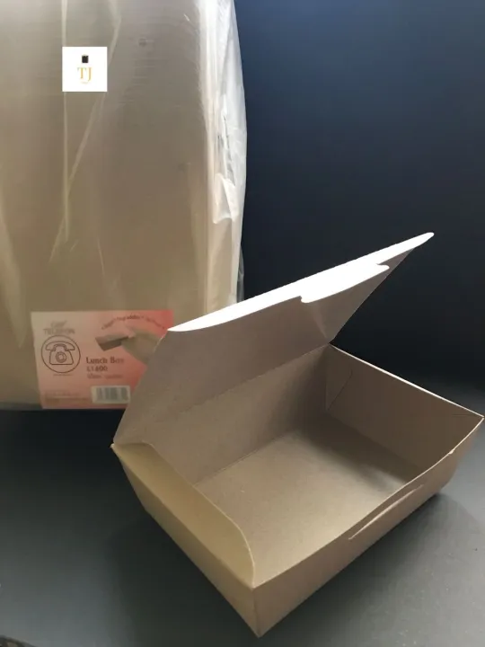 Medium Paper Lunch Box - Brown ( 50pcs± ) Cap Telefon - Disposable ...