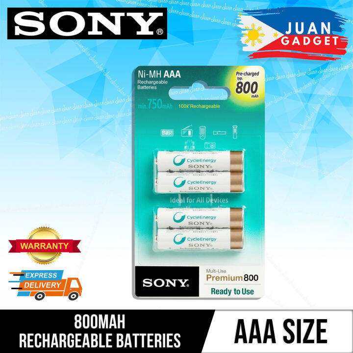 Sony NH-AAA-B4KN 800mAh Cycle Energy AAA Ni-Mh Rechargeable Batteries ...