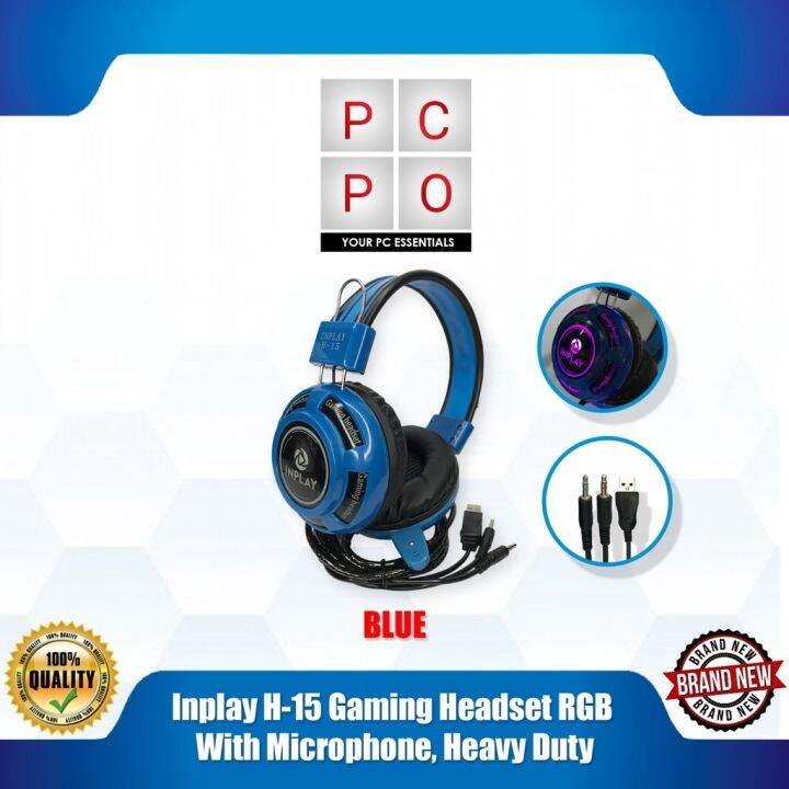 Inplay H-15 Blue Gaming Headset RGB With Microphone Heavy Duty | Lazada PH