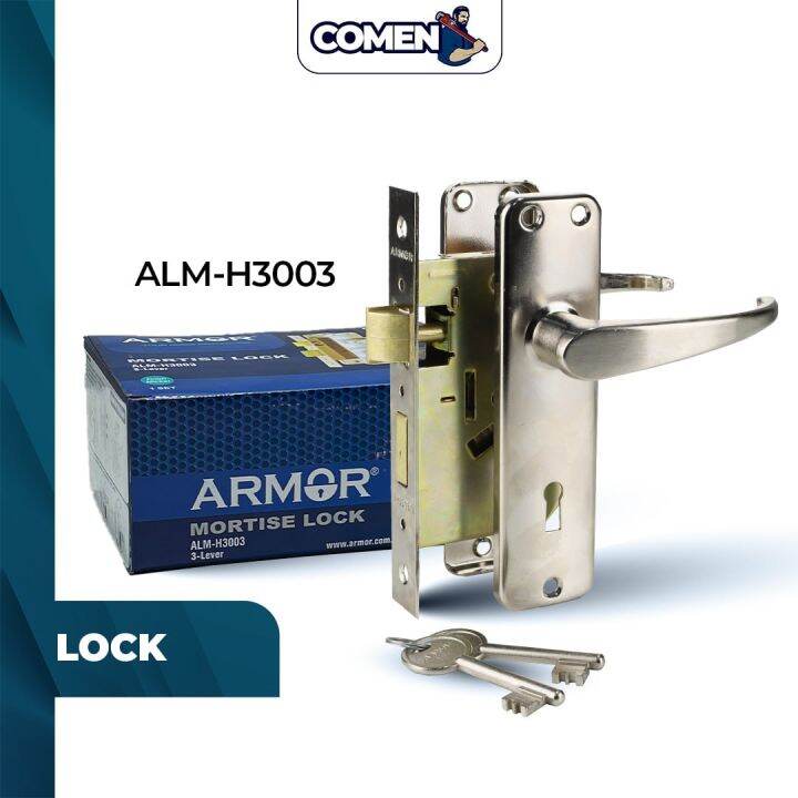 ARMOR Mortise Lock ALM-H3003 Mortice Lockset 3-Lever Door Handleset ...