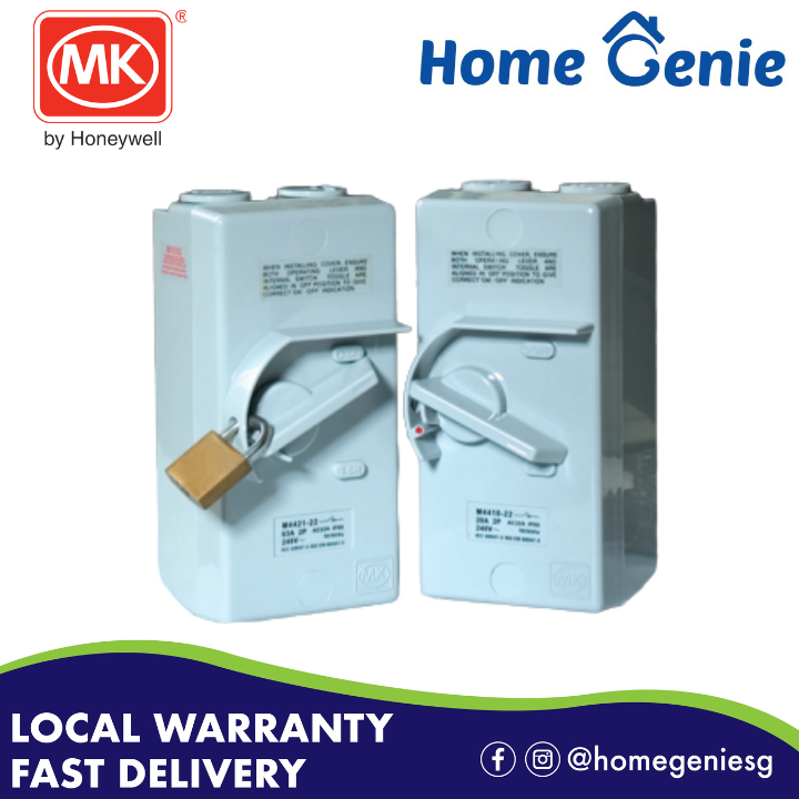 MK Electric Isolator Switch 20A 240V IP66 AC22A & AC23A Indoor/Outdoor Weatherproof Isolator ...