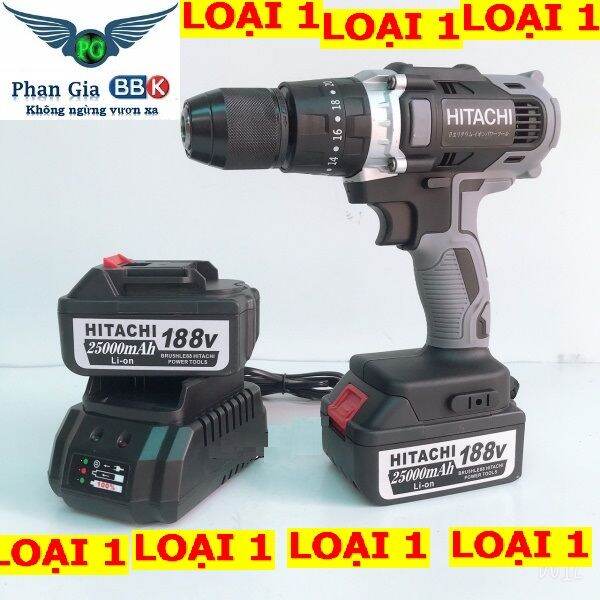 MÁY KHOAN PIN HITACHI 188V, KHÔNG CHỔI THAN | Lazada.vn