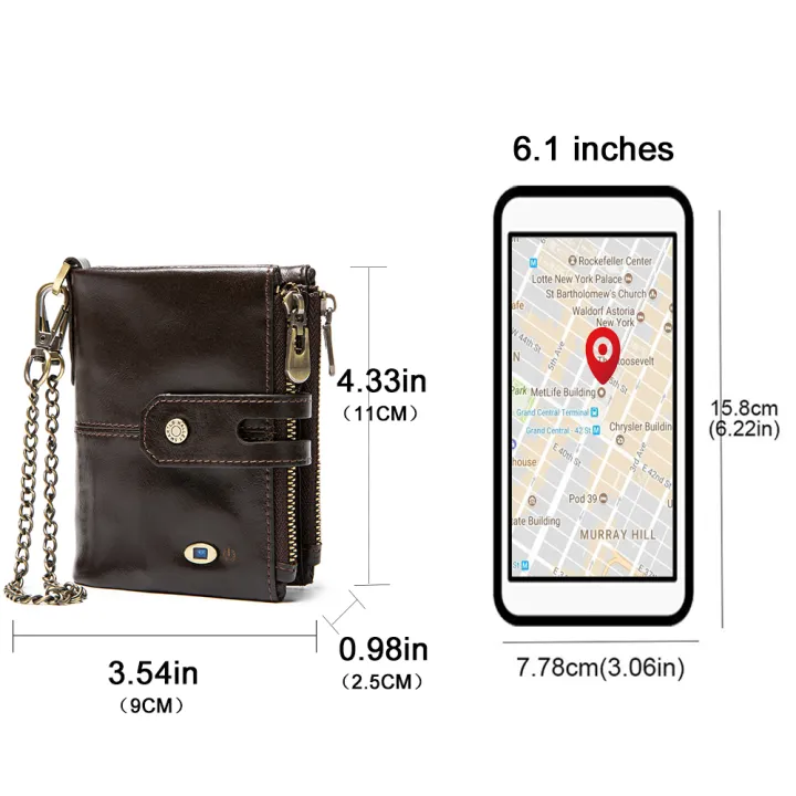 Smart wallet GPS Record Bluetooth Tracker Genuine Leather Men Wallets ...