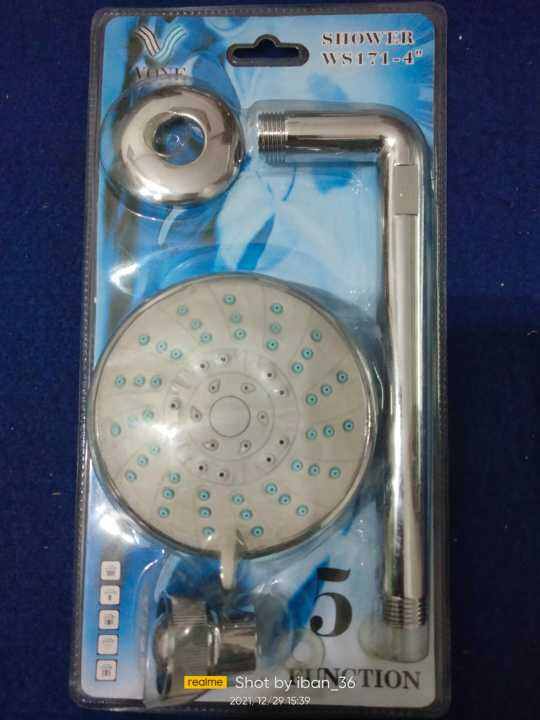 kran wall shower tembok satu set type WS-171 4"/inch merek vone cocok ...