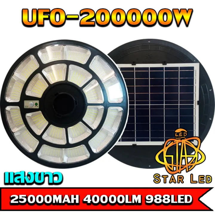 ของแท้ โปรแรง** UFO-200000W-W แสงขาว ใหญ่สุด 55cmSolar Cell โคมไฟถนนโซล่าเซลล์ UFO Square Light ...