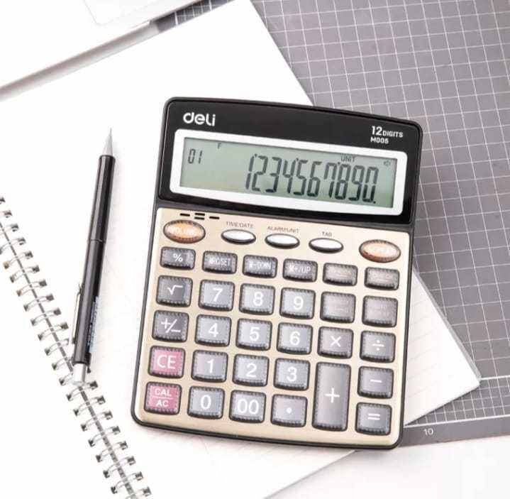 Deli kalkulator 12 digit dengan suara bahasa Indonesia Garansi 3 tahun ...