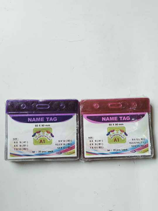 Plastik ID / Name Tag / Panitia A1 warna ( 1 pack isi 20 ) | Lazada ...