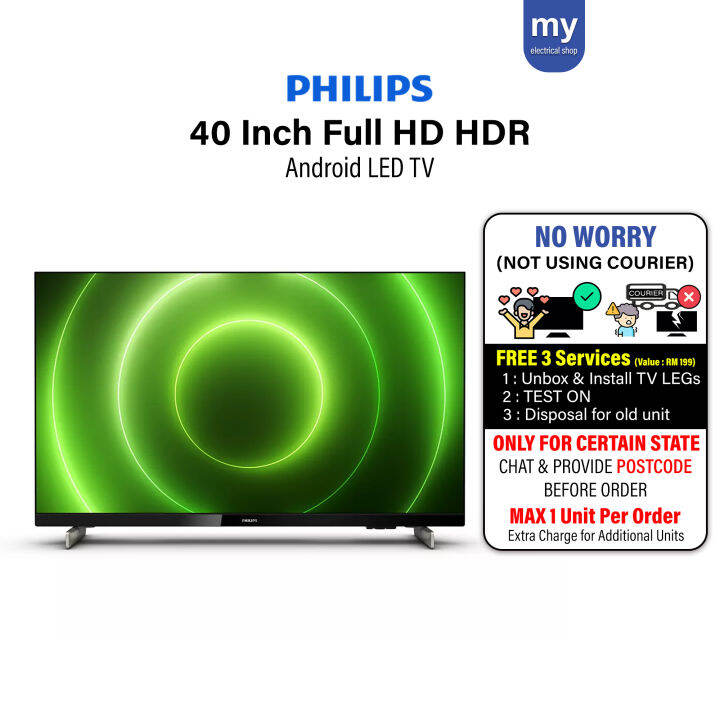 Philips 40 Inch FULL HD HDR Android TV 40PFT6916 | Lazada
