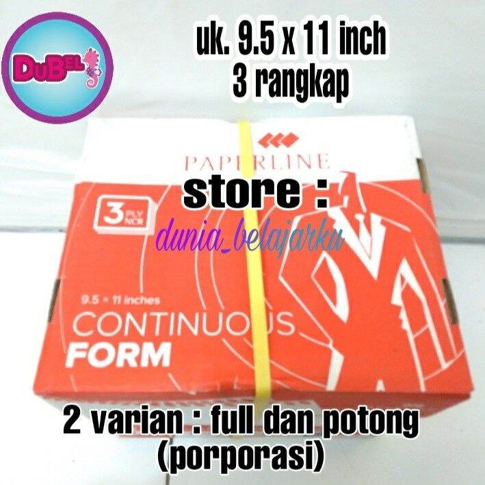 Kertas Faktur Paperline Continuous Form 3 Ply 9.5 x 11 inch Full dan ...