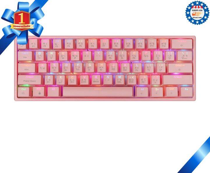 คีย์บอร์ดเกมมิ่ง Tsunami Gaming Keyboard MK-61 Max Red Switch ...