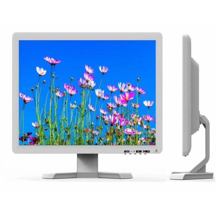 15 - Inch White Security LCD Monitor, HDMI VGA, BNC Computer, Pos ...