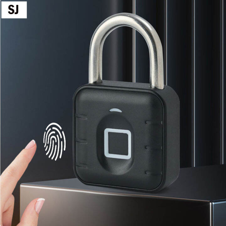 SJ Smart Lock Combination Padlock Intelligent Fingerprint Unlocking ...