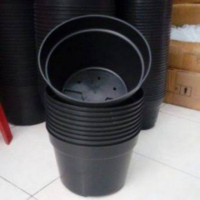 Pot hitam tanaman hias ukuran 20cm isi 12pcs/ pot hitam diameter 20cm 1 ...