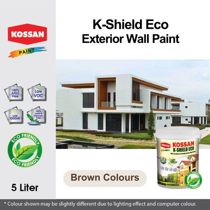 5L Kossan Warm Neutral Colour Series K-Shield Eco Exterior Wall Paint | Lazada
