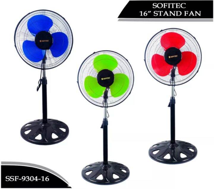 Electric Fan Stand Fan 16 Inches Super Strong Wind!! Stand Fan 3 Speeds ...