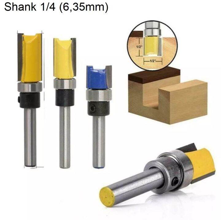1/4inch mata router Flush Trim Bottom Bearing Router Bit Shank | Lazada ...