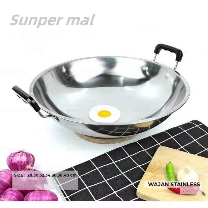 wajan stainless gagang 2 kuali stainless wajan premium teblel promo nasi goreng alat dapur alat ...