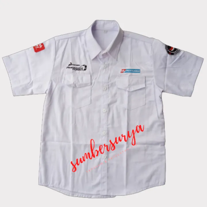 Kemeja My Pertamina | Seragam Spbu MY pertamina | Baju Kemeja Lengan ...