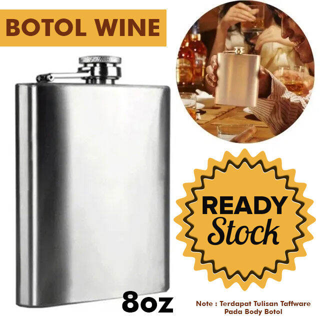 Botol Travel Minum Wine Anggur Bir Flask Hip Stainless Steel Bentuk ...