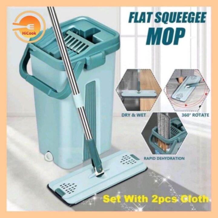 [Ready Stock] HICOOK New Slim Scratch Mop Self-Wash And Squeeze Dry ...
