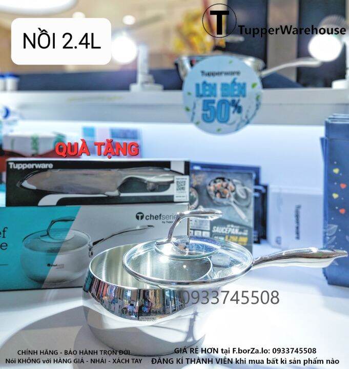 TUPPERWARE OFFICIAL STORE - KÈM QUÀ DAO SANTOKU Nồi T Chef Series ...