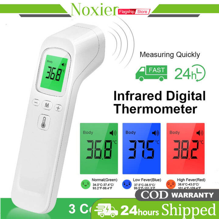 NOXIER Non Contact Thermal Gun Infrared Thermometer 3 Color Alert ...