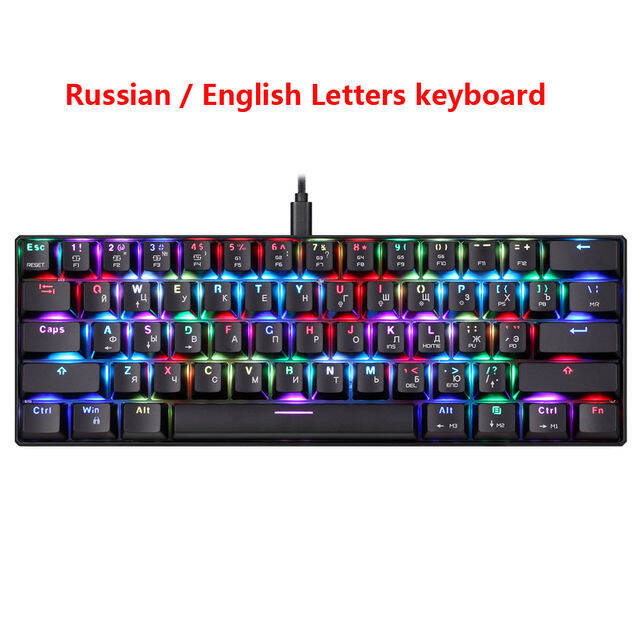 MOTOSPEED CK61 Russian English Mechanical Keyboard RGB Backlight Anti ...