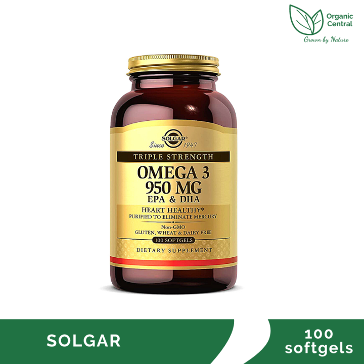 Solgar Omega-3 EPA & DHA Triple Strength 950mg 100 Softgels | Lazada PH