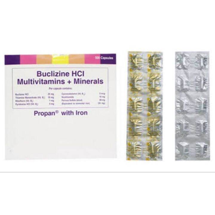 Multivitamins Minerals Buclizine Propan with Iron Capsule♟ | Lazada PH