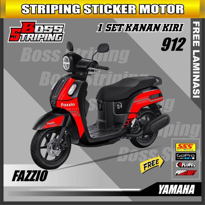 Striping Sticker Variasi Motor Yamaha Fazzio (M912) List Setiker motor Fazzio Semi Fullbody ...