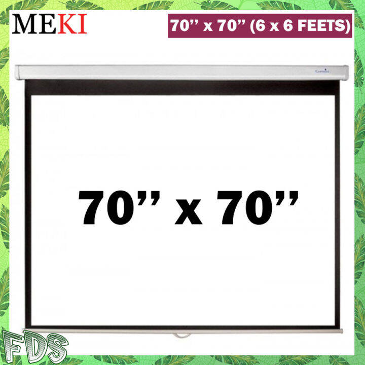 Meki Solid Series Manual Wall Screen for Projector Screen Size 70 x 70 ...