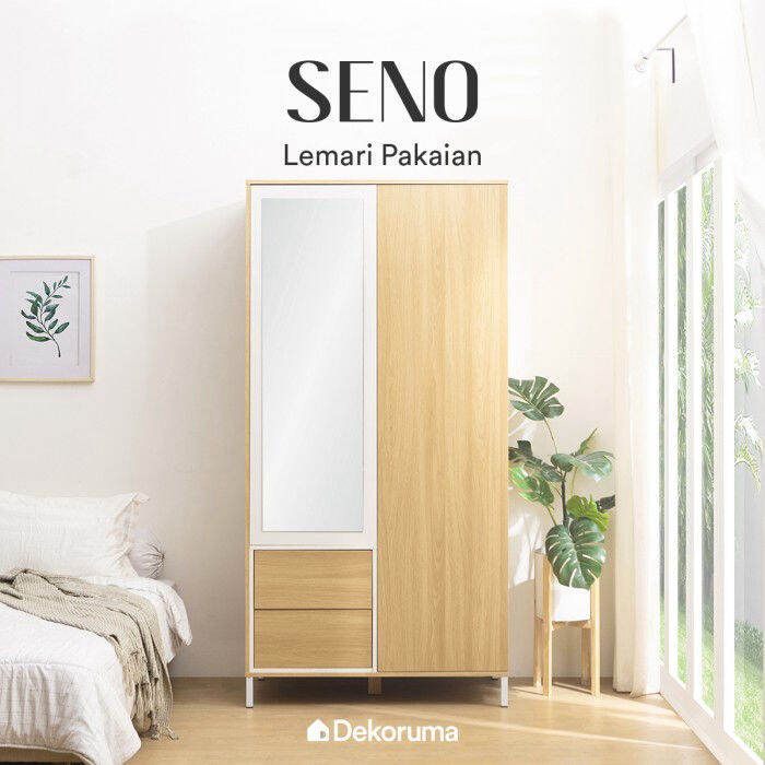 Dekoruma SENO Lemari Pakaian Kayu Minimalis 2 Pintu / Wardrobe Baju ...