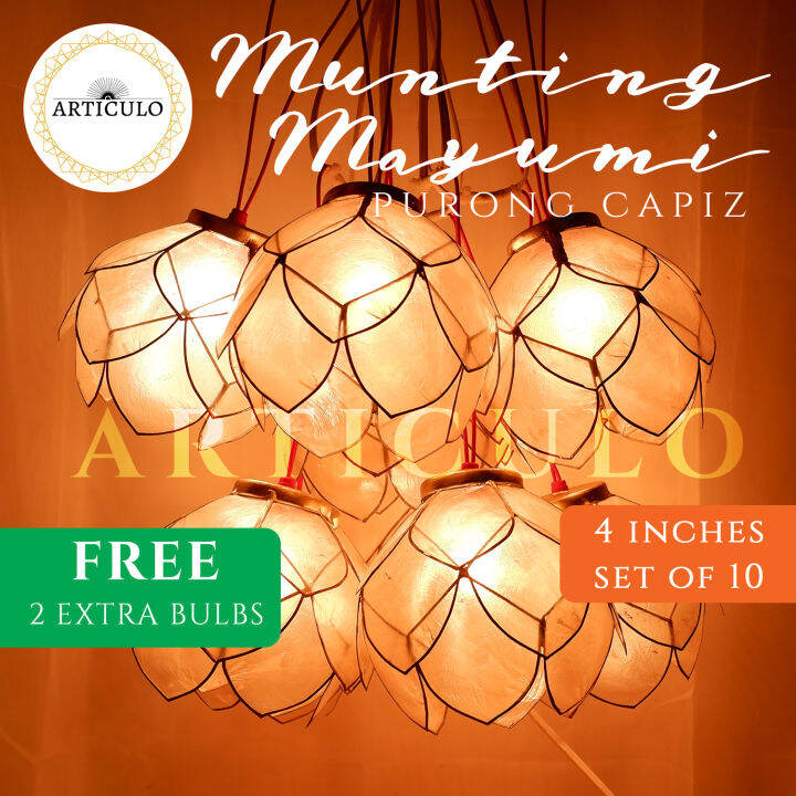 ARTICULO capiz light: 4inch MUNTING MAYUMI ( authentic capiz lotus WITH ...
