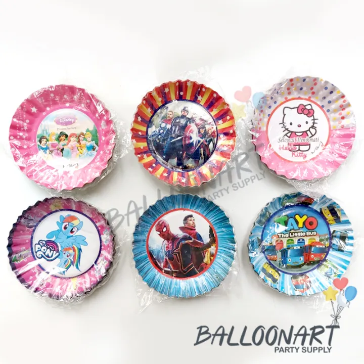 Piring Kertas Karakter Kecil/Piring Ulang Tahun/Piring Kue Kertas ...